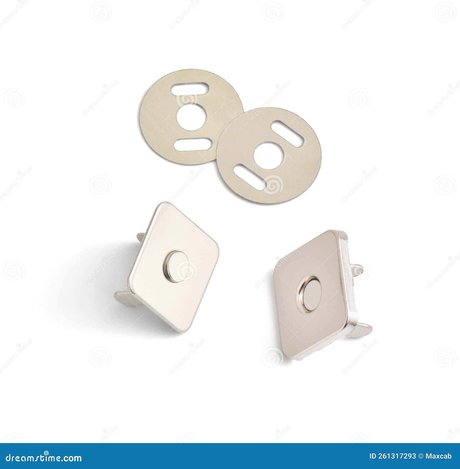 Details of a Square Magnetic Snap with Washers Stock Image - Image of ...