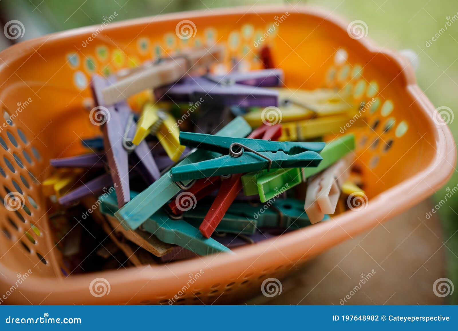 Details with a Stack of Plastic Clothes Pegs Stock Photo - Image of ...