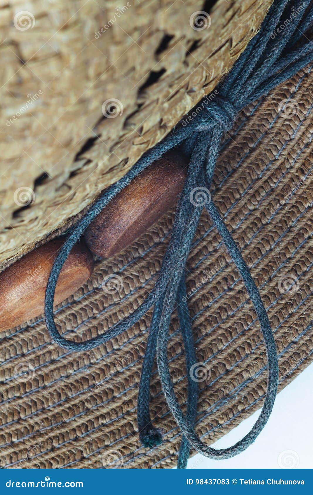 Details of a Straw Hat, Close-up, Isolated on White Stock Image - Image ...