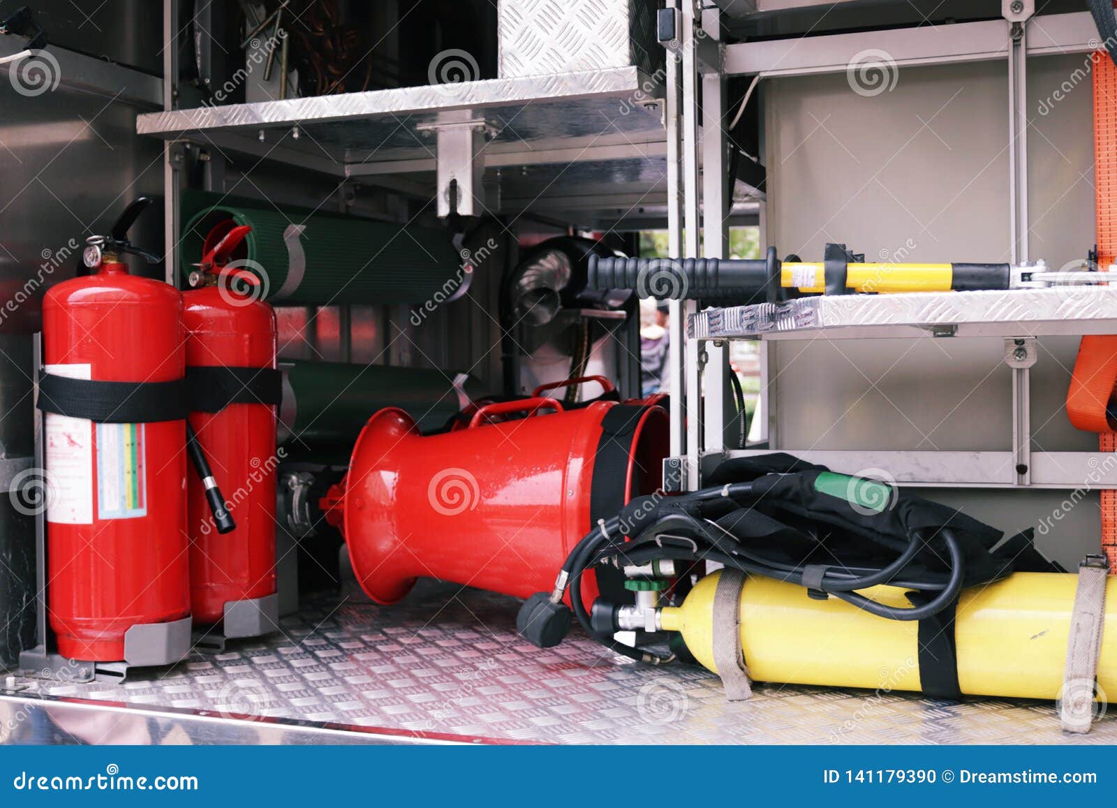 Details and Structure of the Fire Truck Stock Photo - Image of power ...