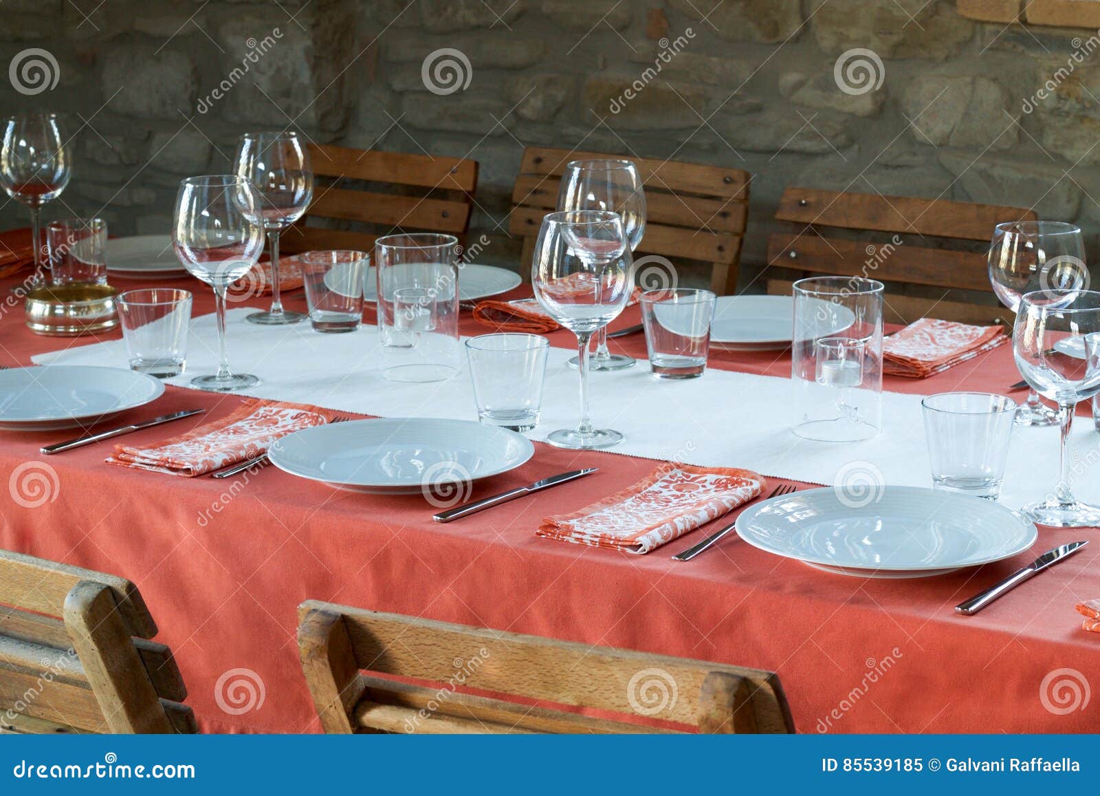Details of Table Set in Rustic Setting Stock Image - Image of casual ...