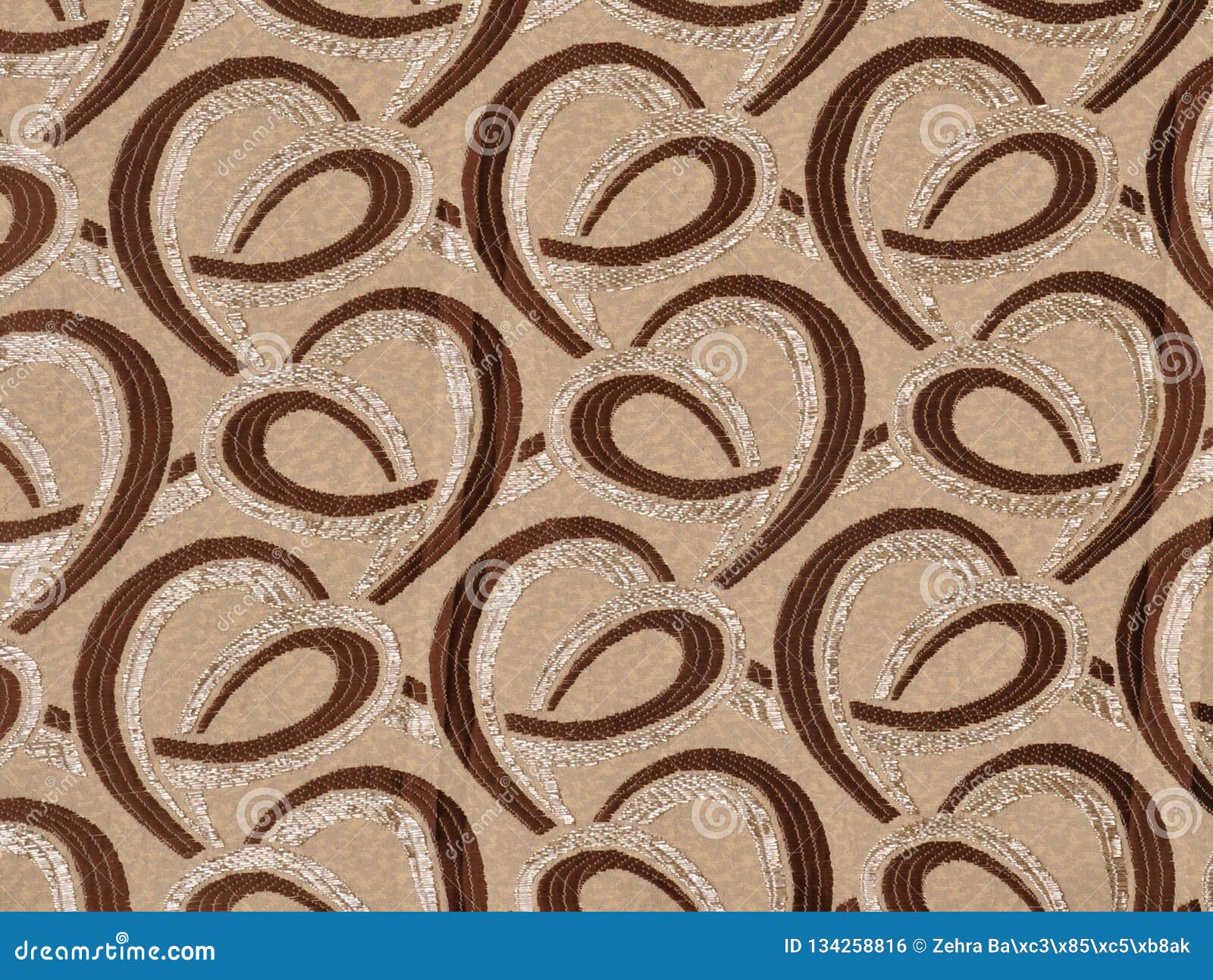 Brown Colored Patterned Fabric Texture Stock Photo - Image of curtain ...