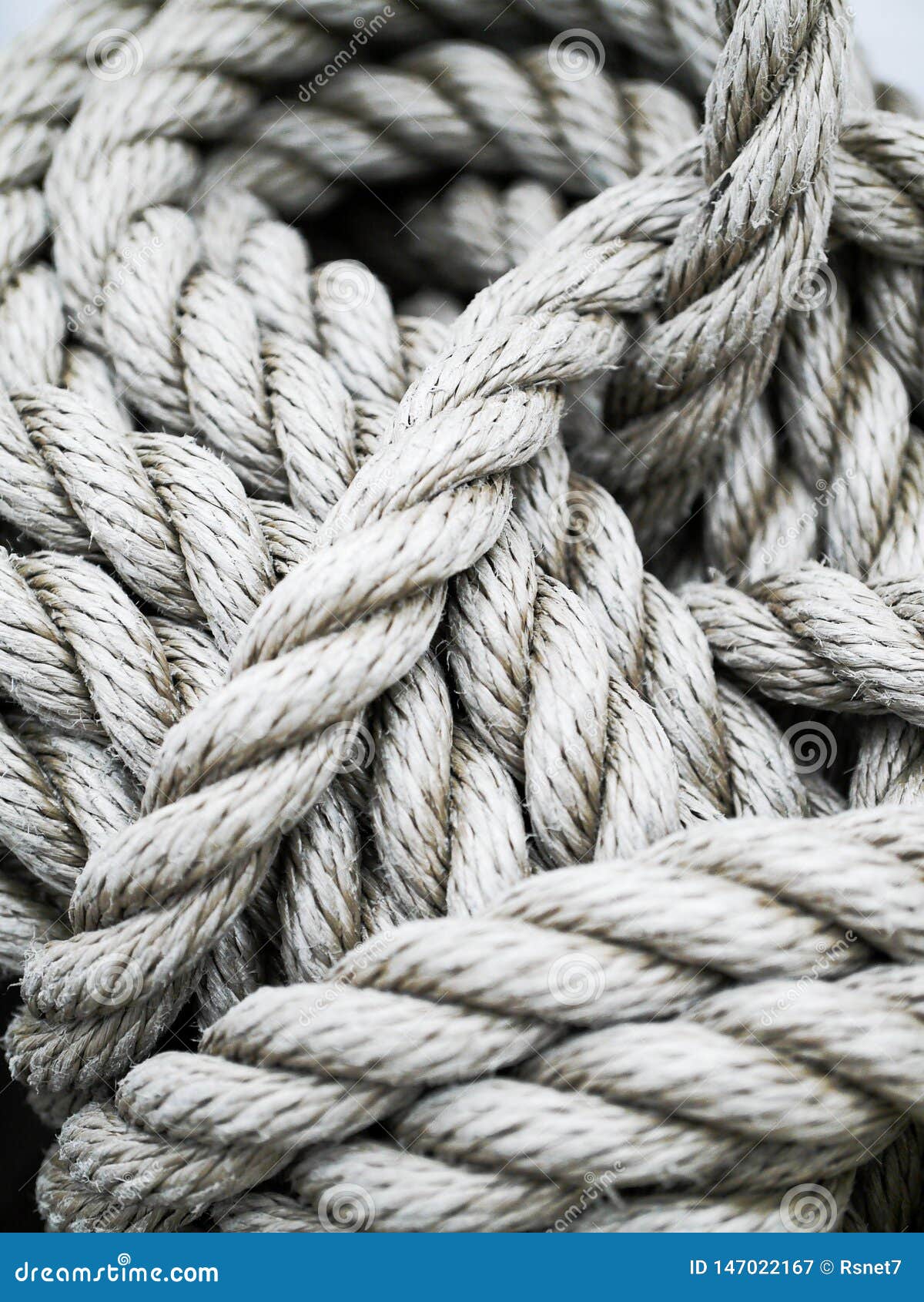 Details of a Thick Rope on a Ship Stock Image - Image of rope, sunny ...