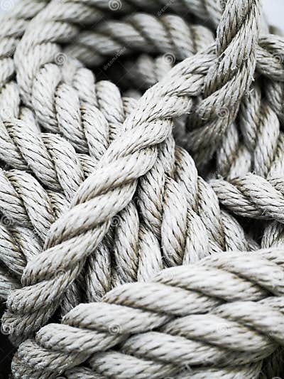Details of a Thick Rope on a Ship Stock Image - Image of rope, sunny ...