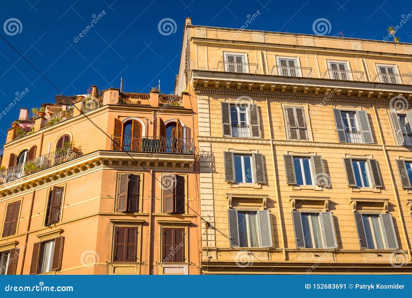 Details of Traditional Italian Architecture in Rome Stock Image - Image ...