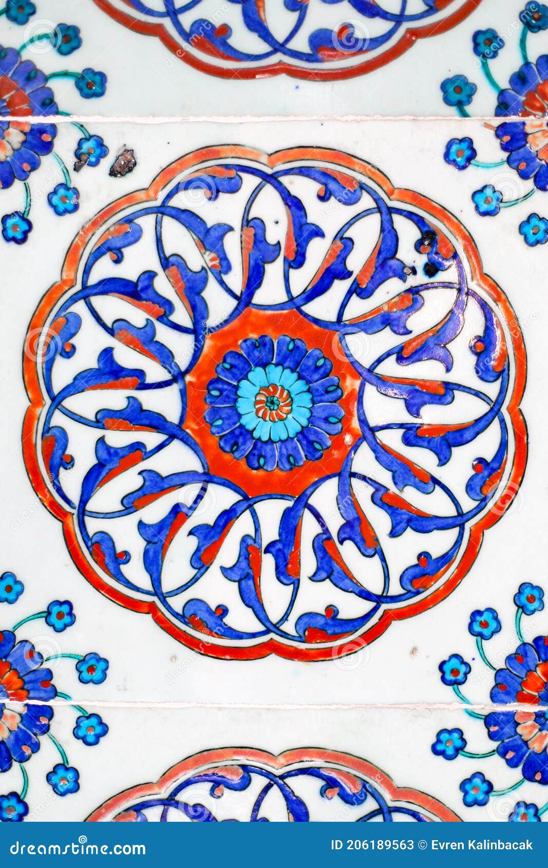 Turkish Blue Tile stock image. Image of tiled, decorative - 206189563