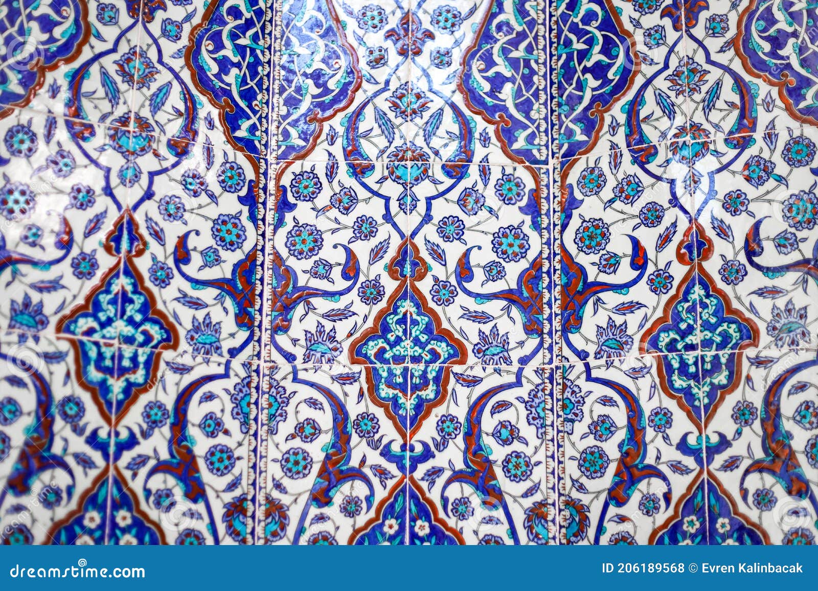 Turkish Blue Tile stock photo. Image of abstract, design - 206189568