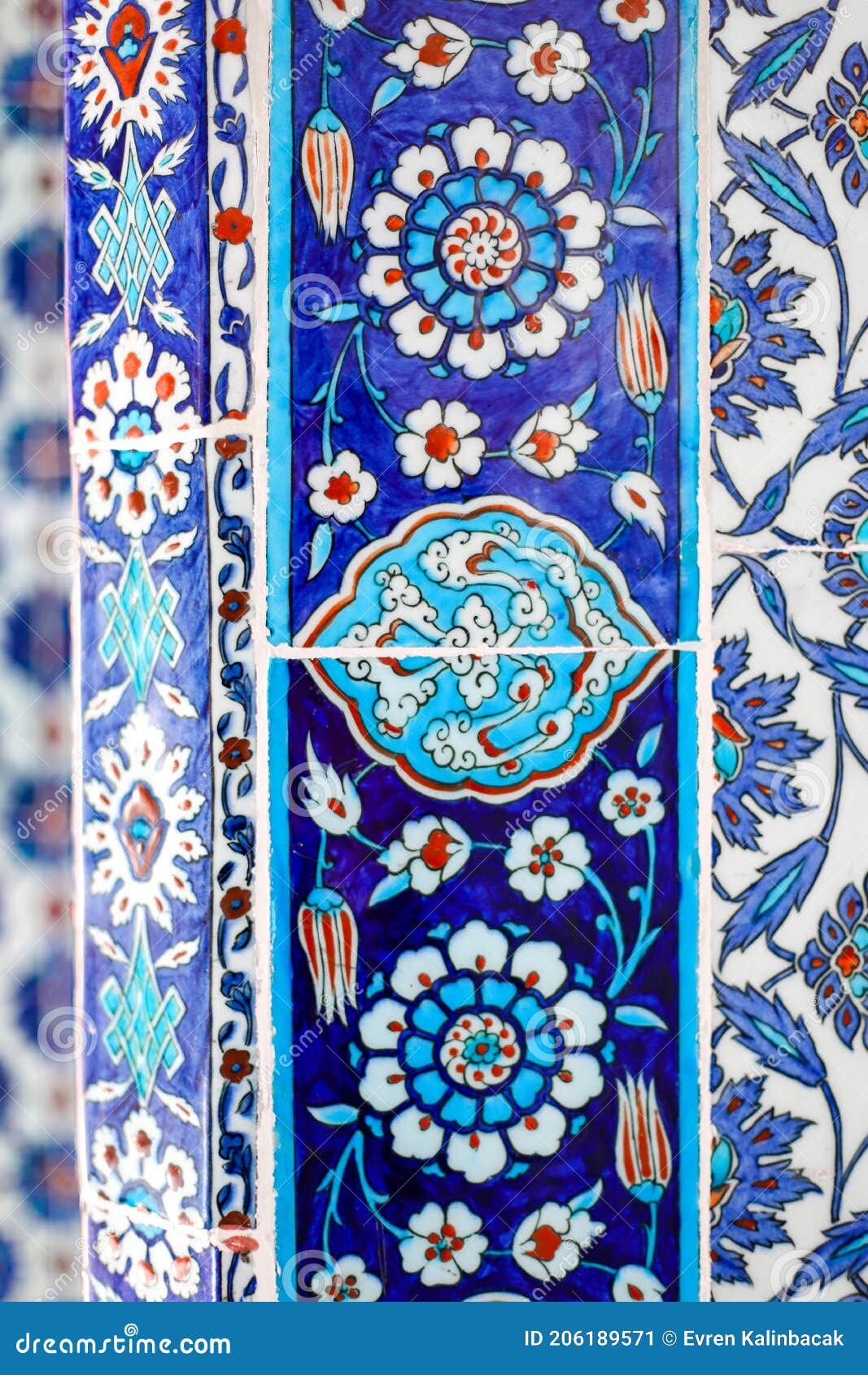 Turkish Blue Tile stock image. Image of detail, abstract - 206189571