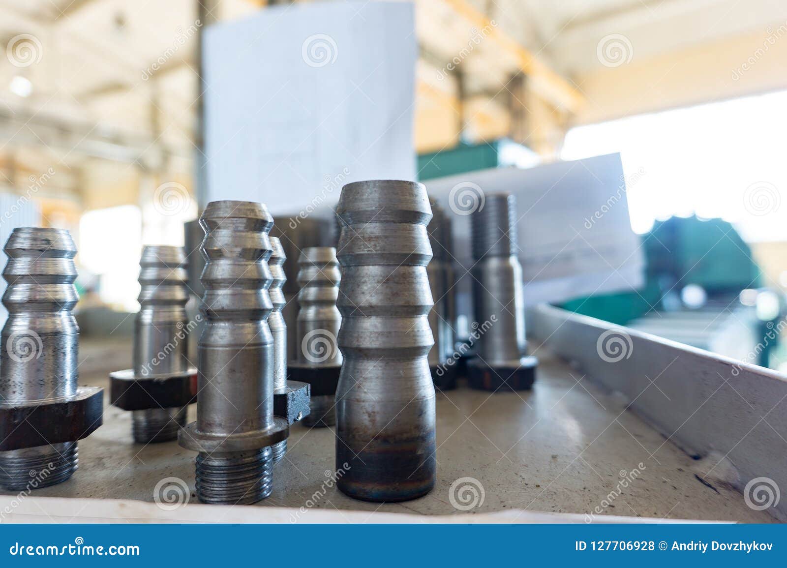 Details after Turning, Bolts, Shafts, Cylinders. Stock Photo - Image of ...
