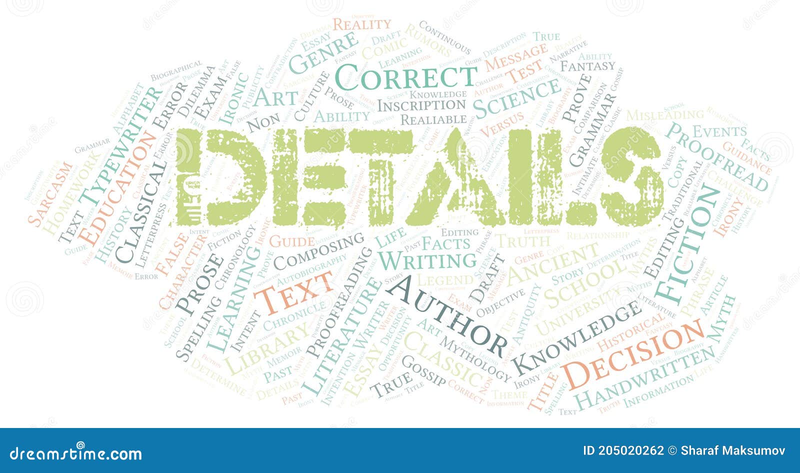 Details Typography Word Cloud Create with the Text only Stock ...