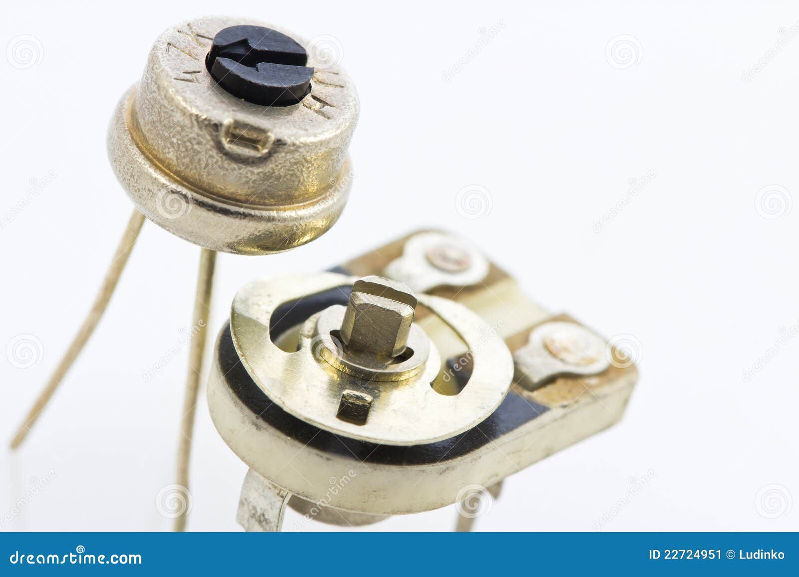 Details of a Variable Resistors, Trimmers Stock Image - Image of white ...