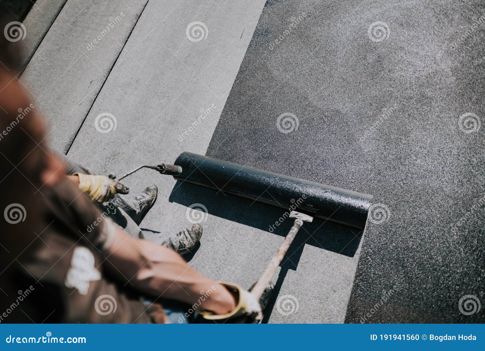 Details Of Waterproofing At House Construction. Bituminous Membrane ...