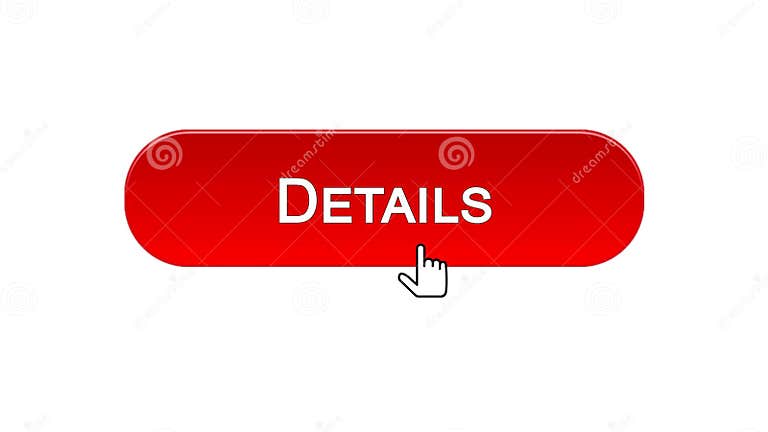 Details Web Interface Button Clicked with Mouse Cursor, Red Color, Analysis Stock Illustration ...