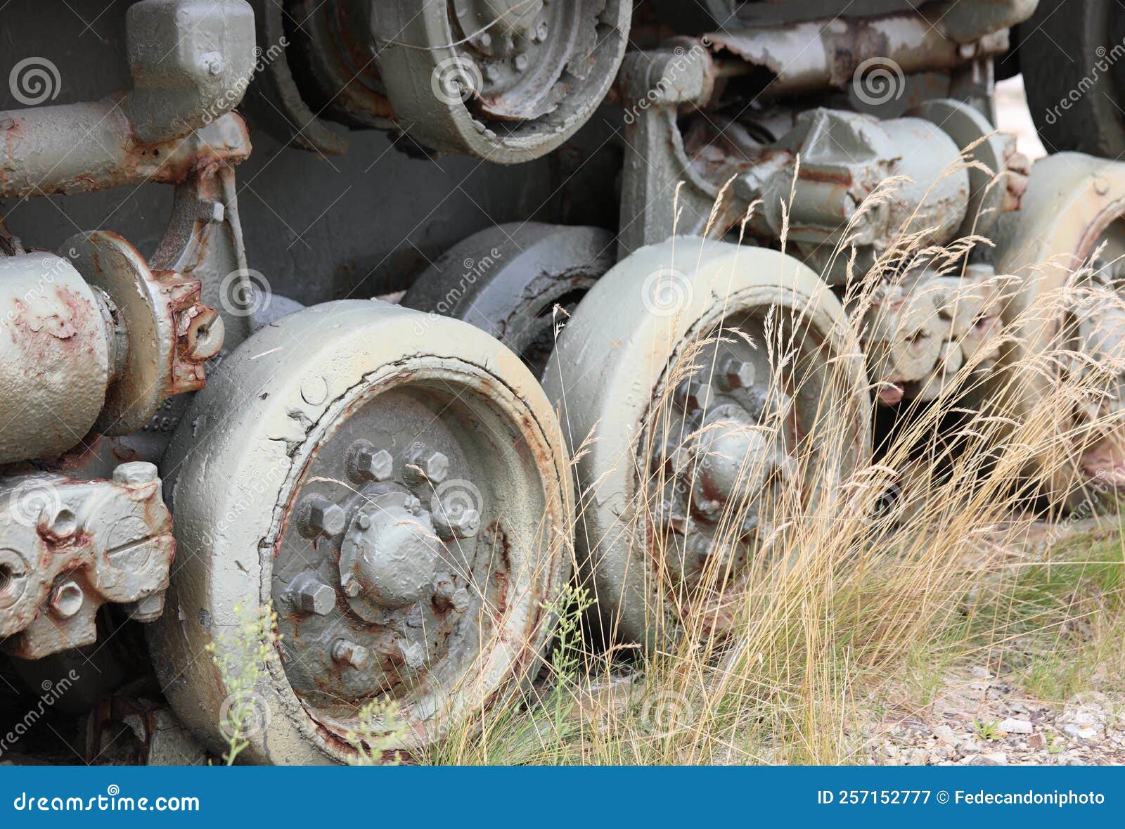 Details of the Wheels of an Abandoned Tank after the Battle Stock Image ...
