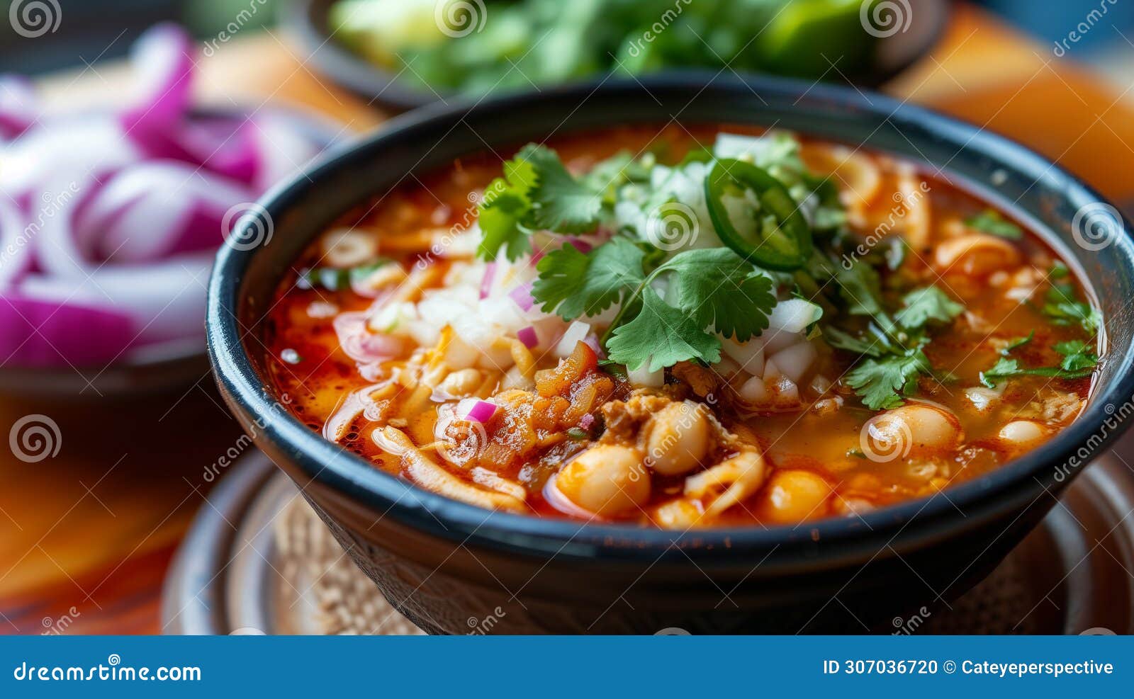 Details Wiht the Mexican Pozole Dish. AI Generated Stock Illustration ...