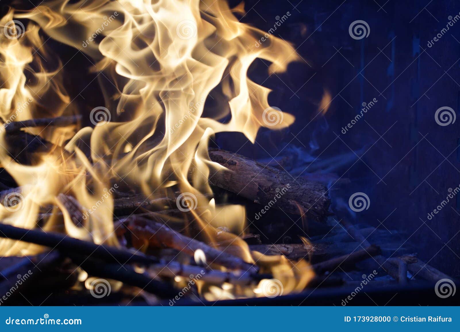 Wild Fire at a Barbecue on Great Night Stock Photo - Image of element ...