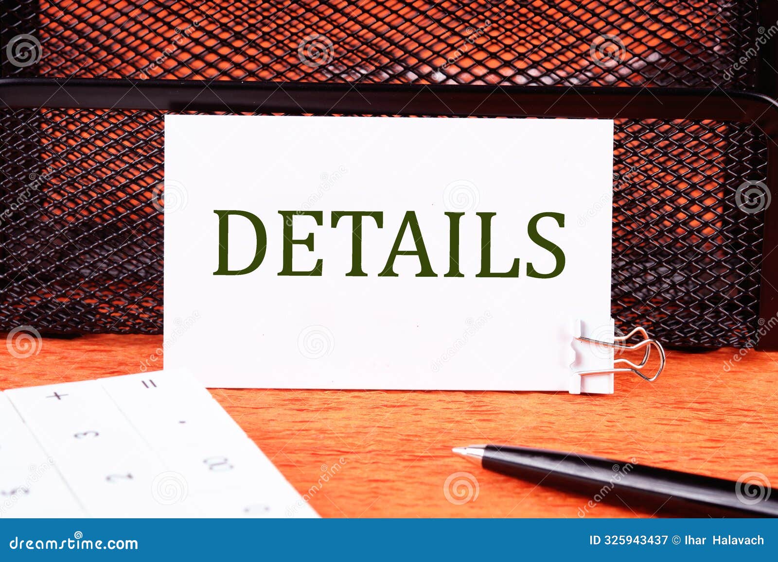 DETAILS Word Written on a White Business Card Stock Image - Image of ...