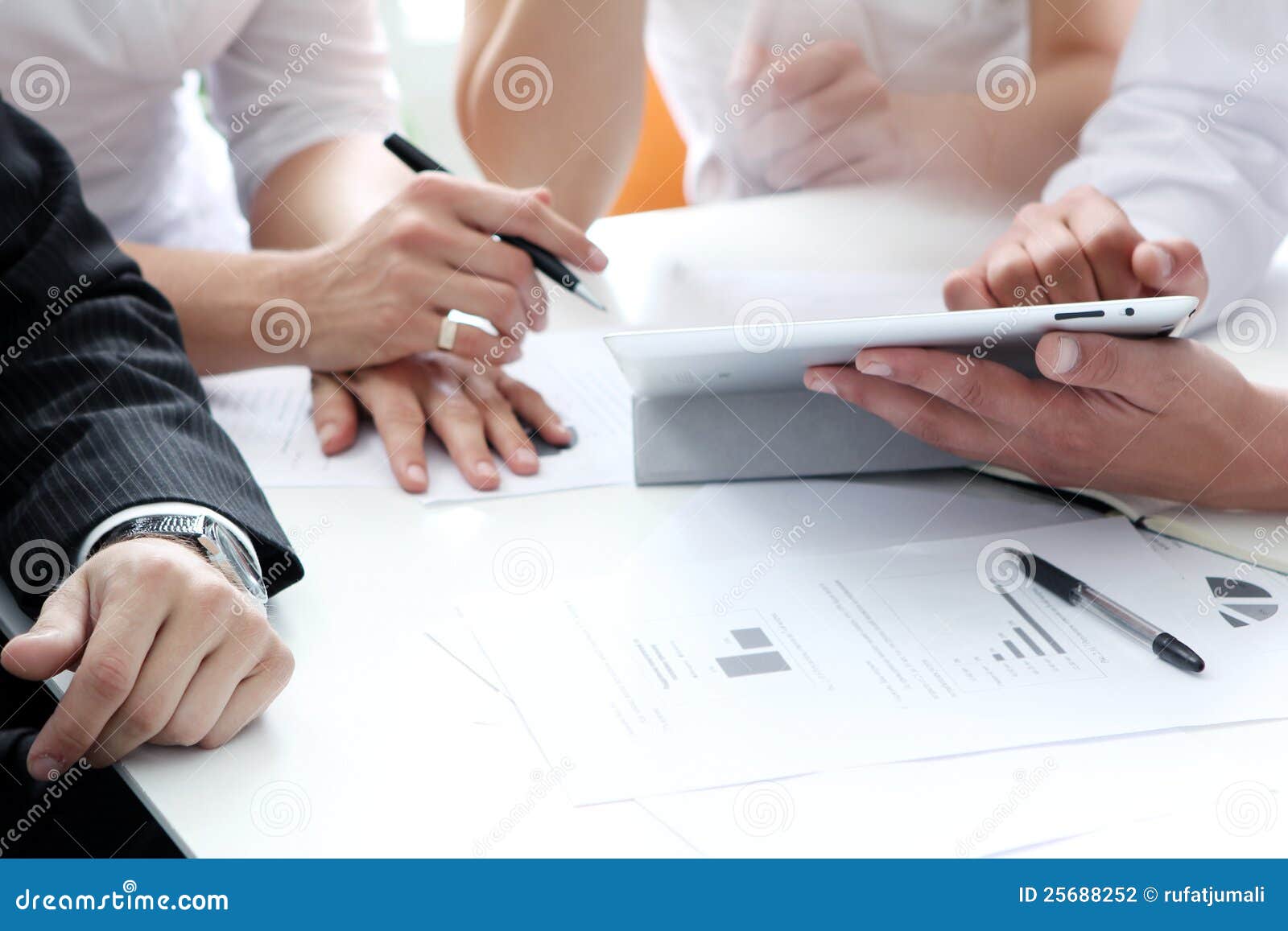 Details of Working Process at Business Meeting Stock Photo - Image of ...