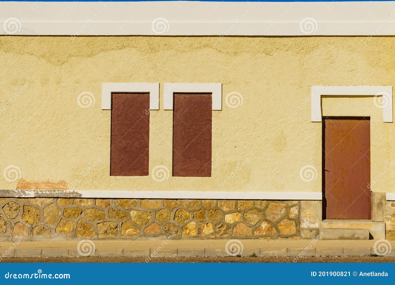 Details of Yellow Facade Wall Building Stock Image - Image of false ...