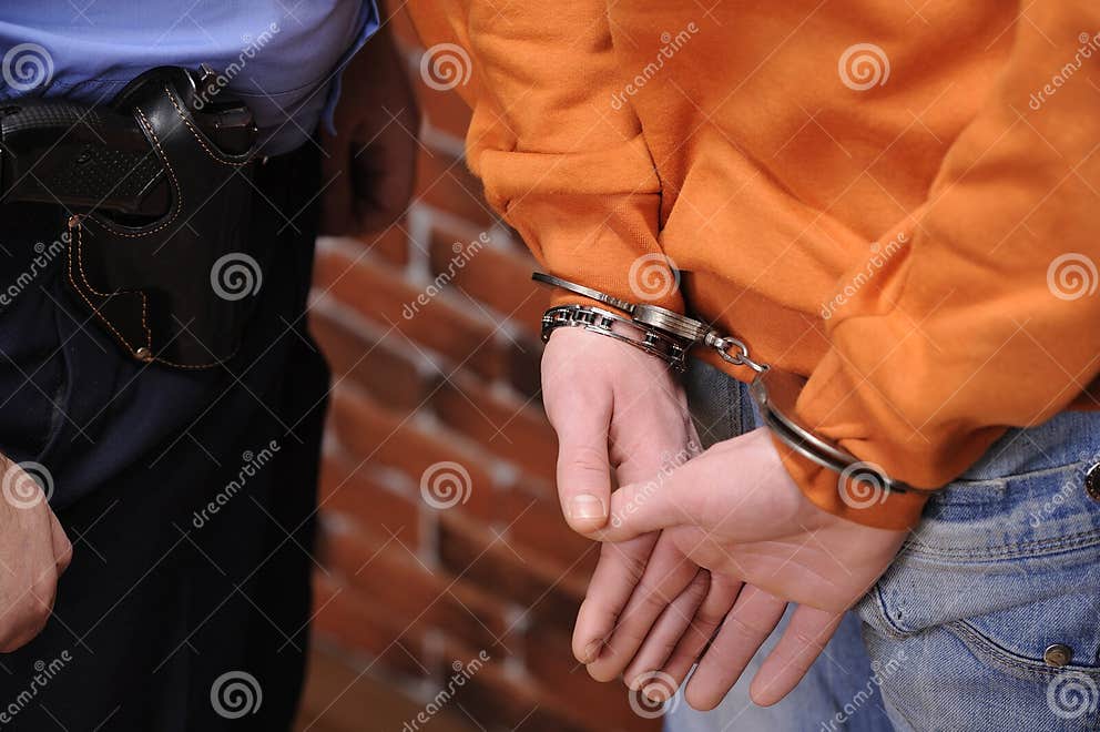 Detainee in handcuffs stock image. Image of criminal - 22698089