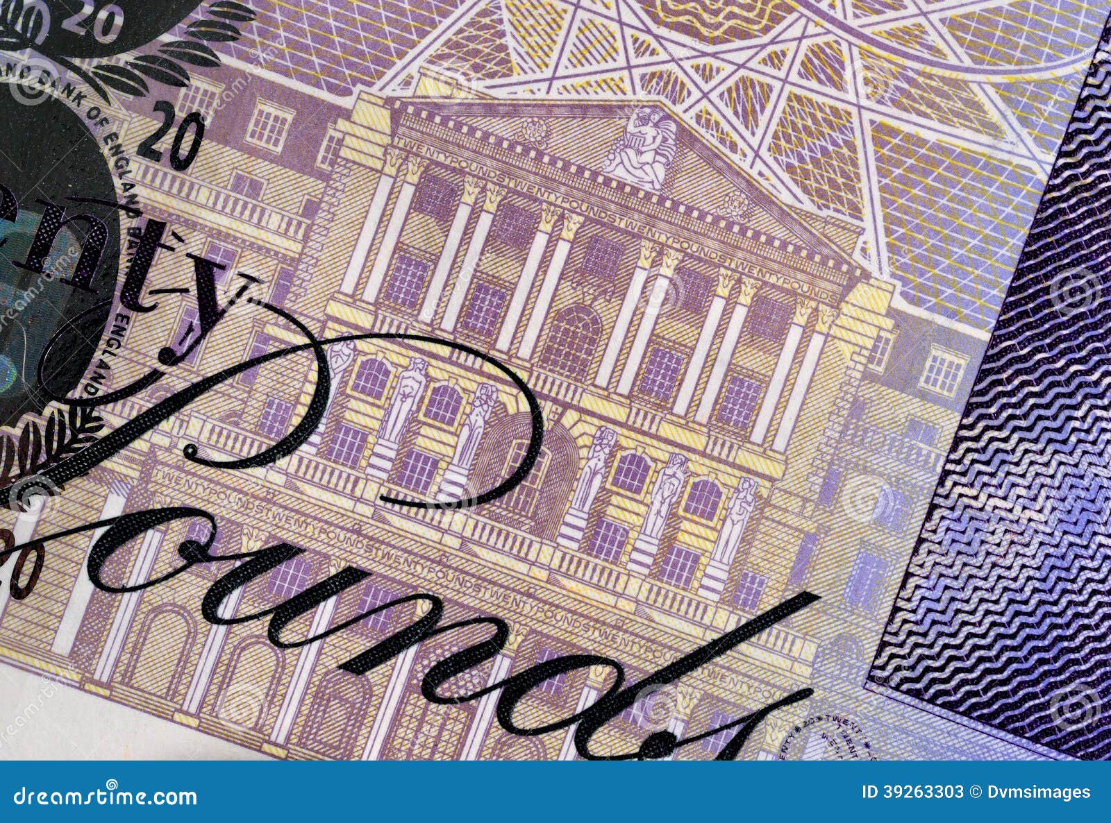 Detalhe Da Nota De Vinte Libras Foto de Stock Editorial - Imagem de ...
