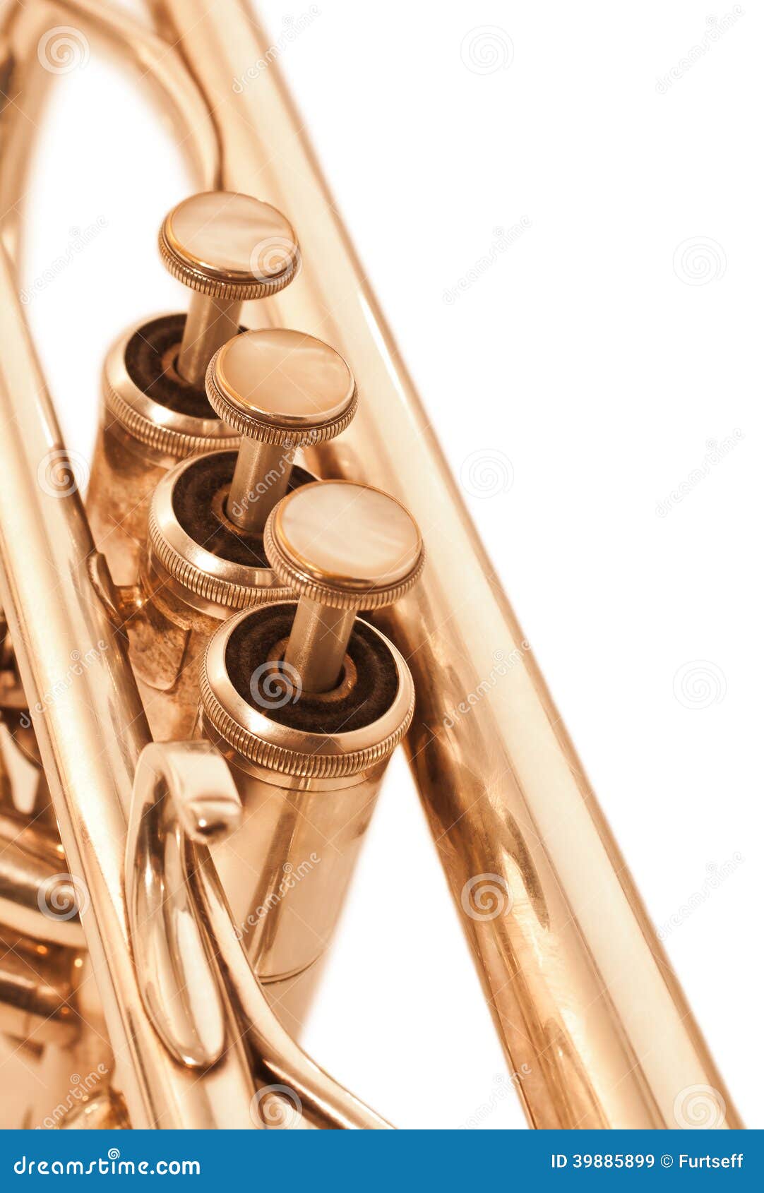 Detalhe De Close Up Da Trombeta Em Tons Dourados Imagem de Stock ...