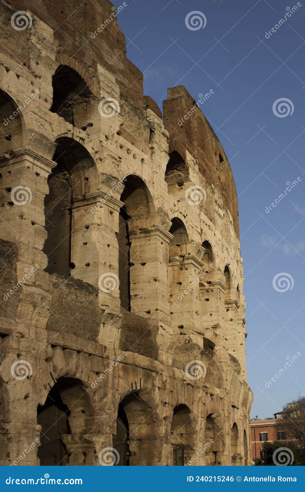 Detalhe do colosso em roma foto de stock. Imagem de coliseu - 240215246