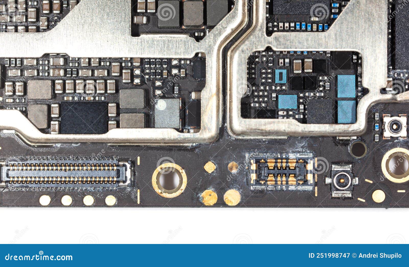 Detalhes E Microcircuitos Na Placa Como Fundo. Imagem de Stock - Imagem ...