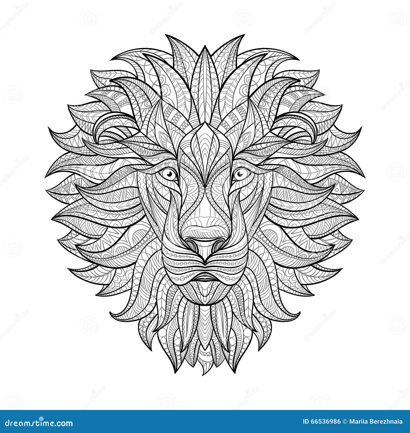 Detaljerat Lejon I Aztec Stil Vektor Illustrationer - Illustration av ...