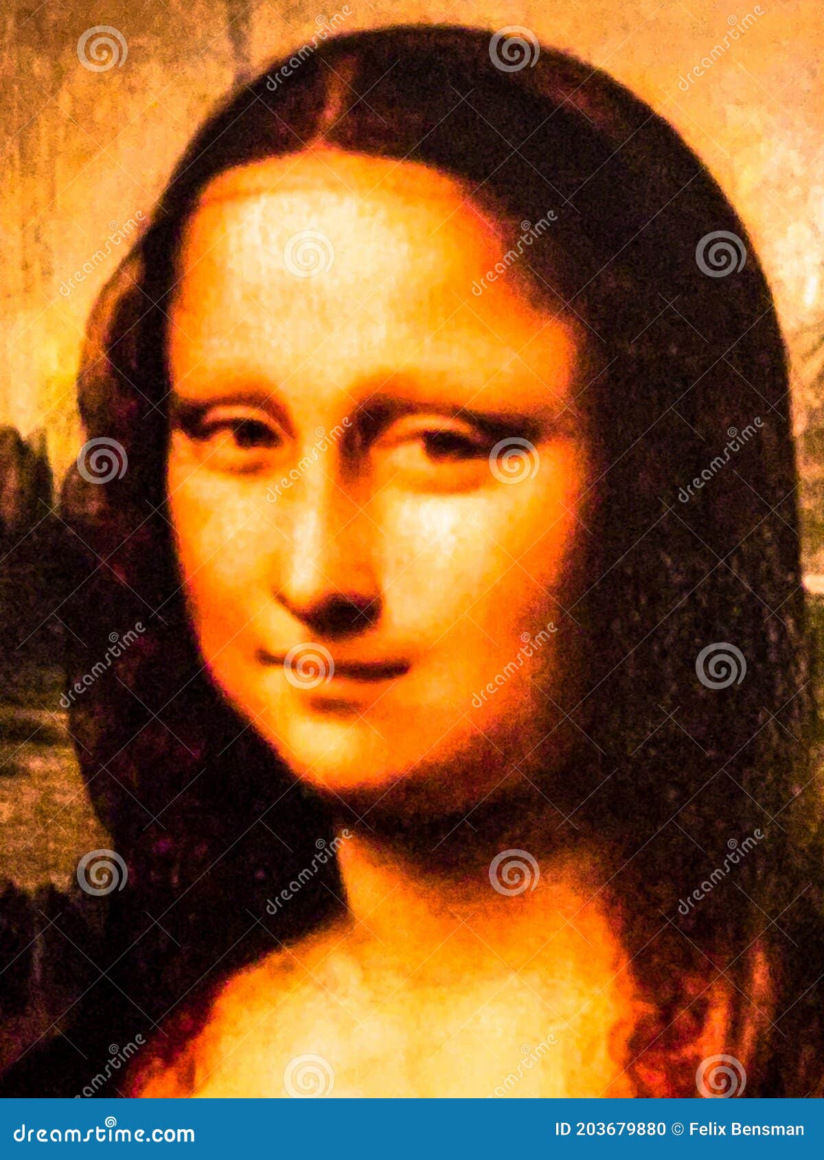 Detalle De La Copia De La Pintura Mona Lisa De Leonardo Da Vinci Imagen