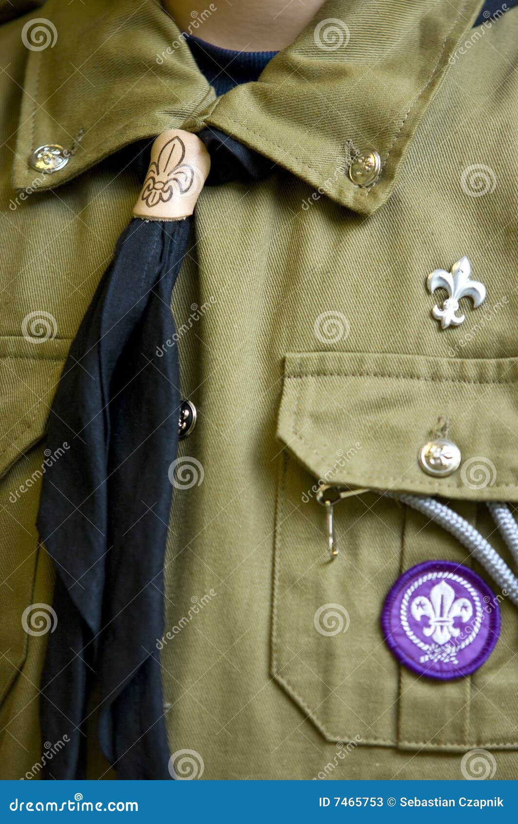 Detalle Del Uniforme Del Explorador Imagen de archivo - Imagen de ...