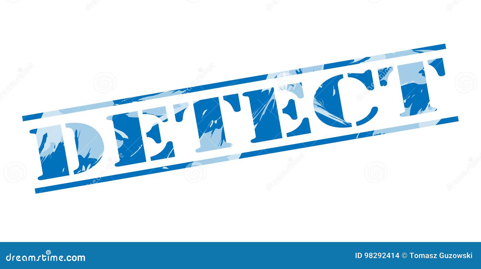 Detect blue stamp stock illustration. Illustration of sign - 98292414