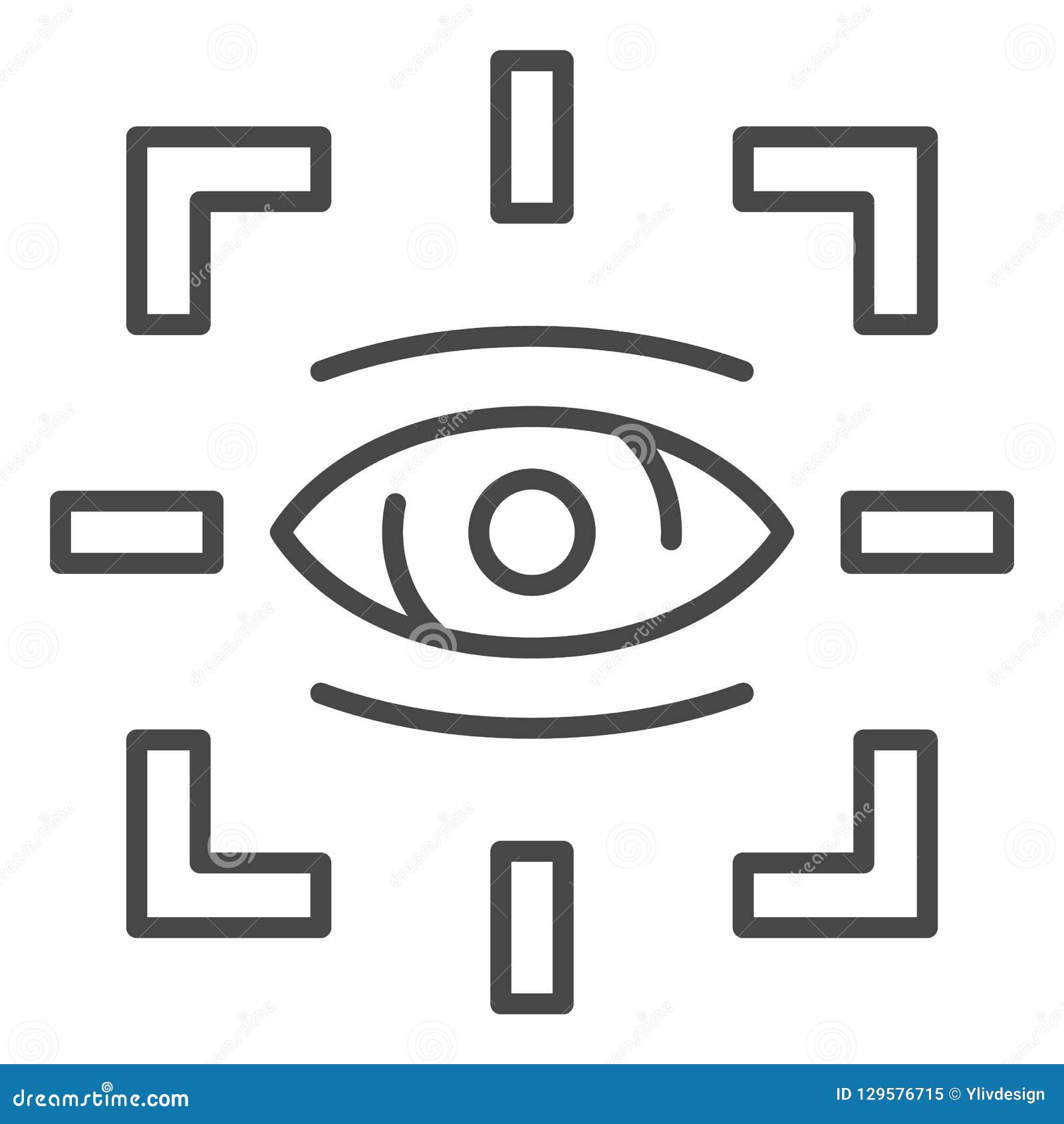Detect Eye Icon, Outline Style Stock Vector - Illustration of outline ...