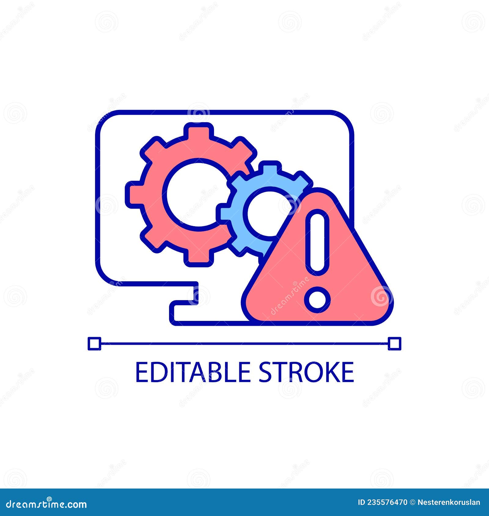 Detecting Computer Hardware Errors Rgb Color Icon Stock Vector Illustration Of Work Warning