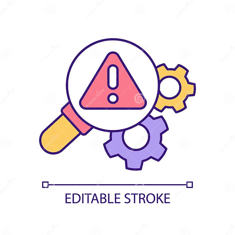 Detecting Errors and Mistakes in Workflow Process RGB Color Icon Stock ...