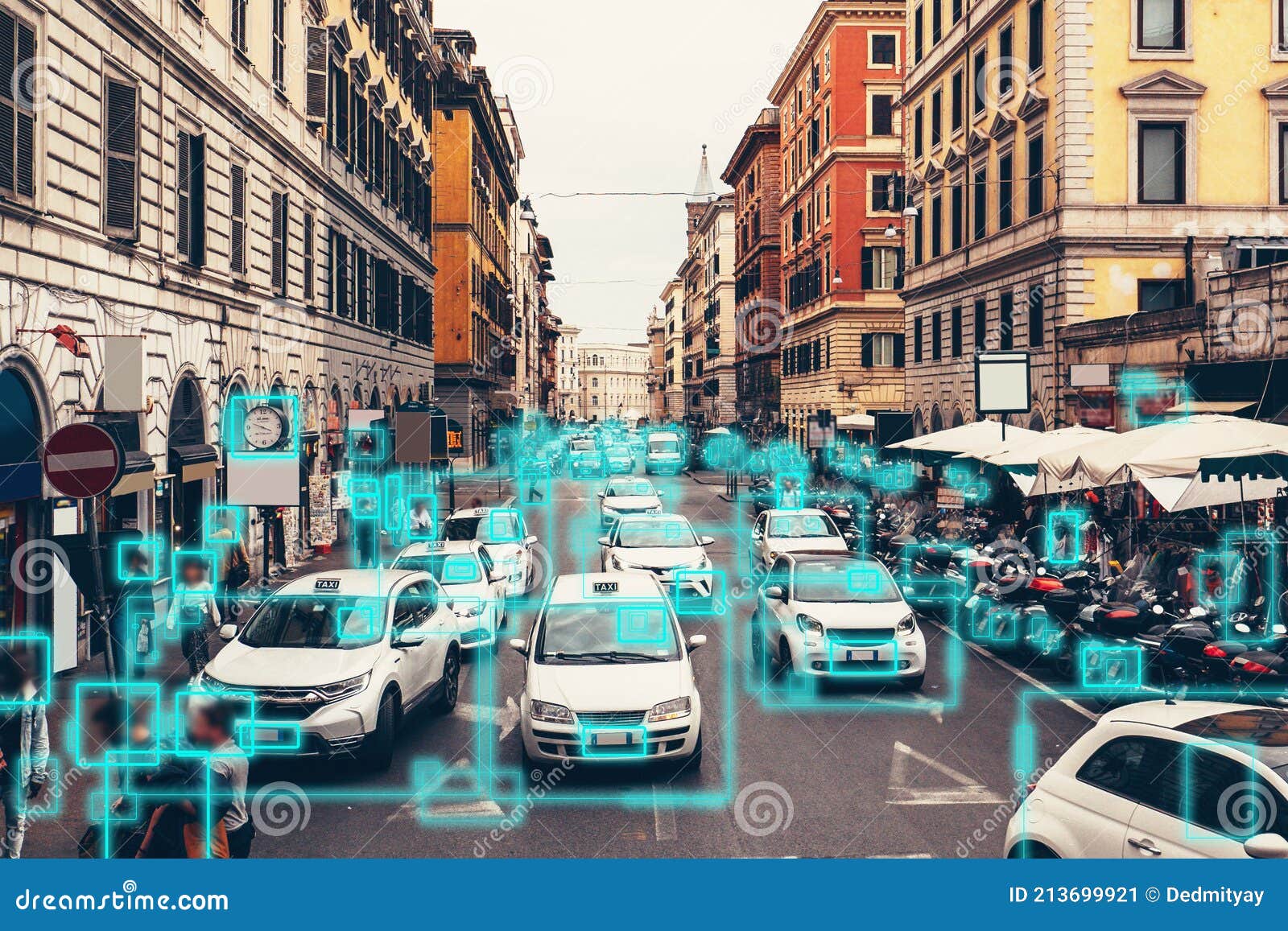 Detection and Recognition of Cars and Faces of People. AI Analyze BIG ...