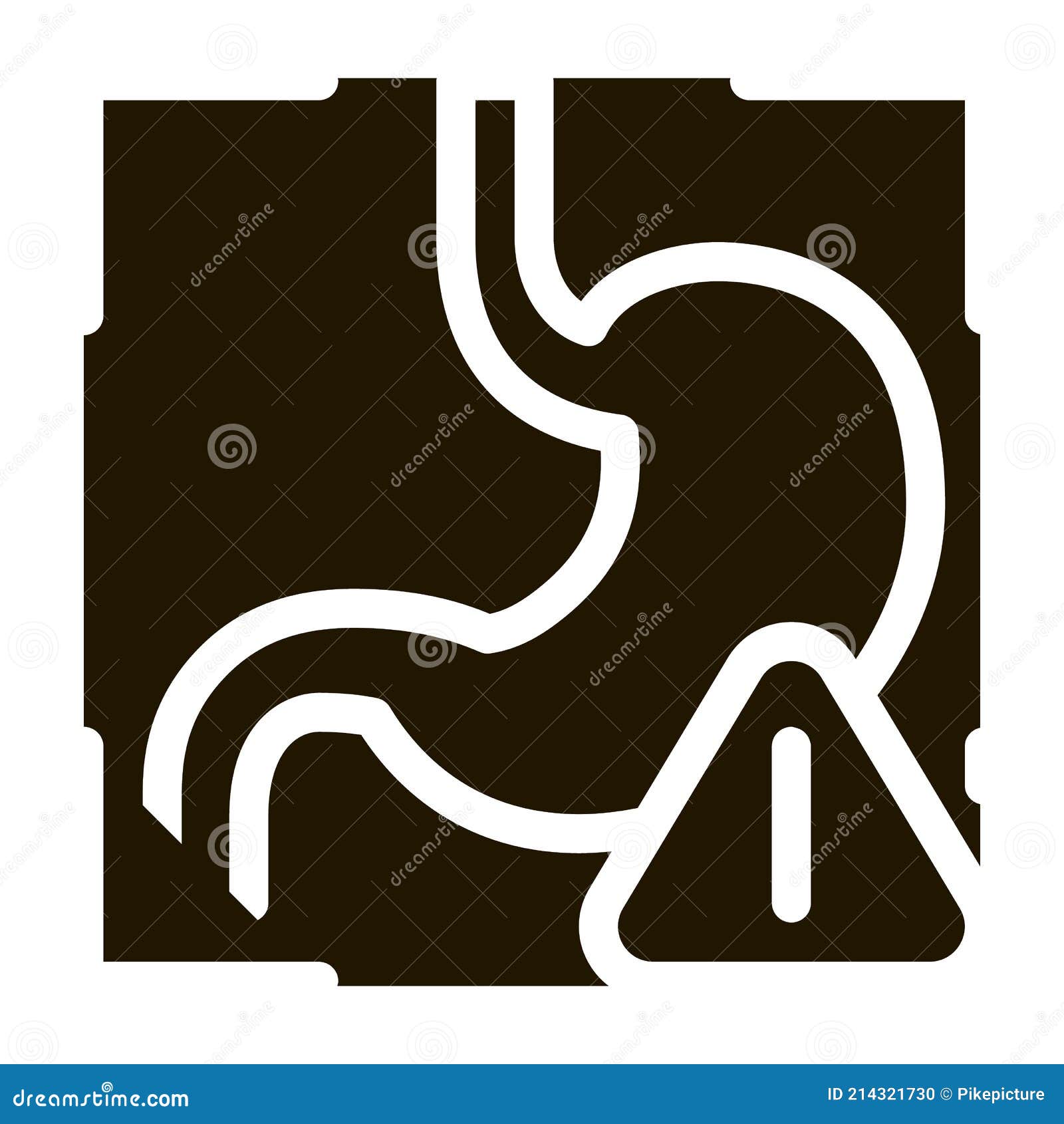 Detection of Stomach Problems Scan Icon Vector Glyph Illustration Stock ...