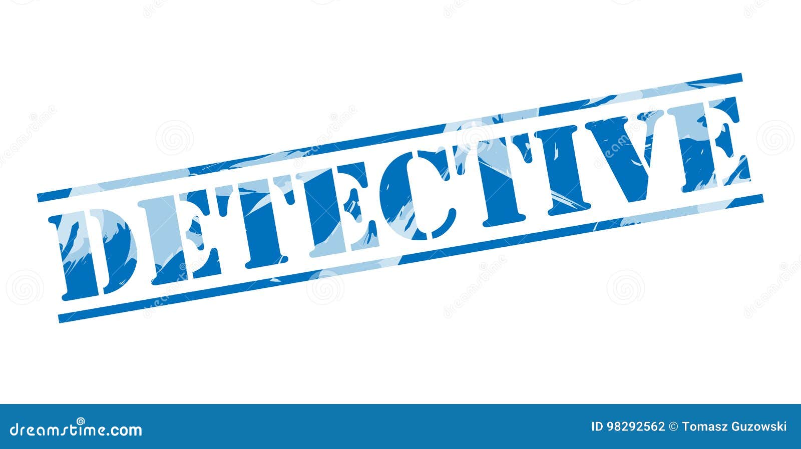 Detective blue stamp stock illustration. Illustration of white - 98292562