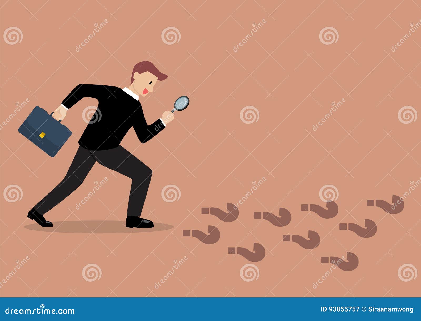 Detective Businessman Finding Answer Stock Vector - Illustration of ...