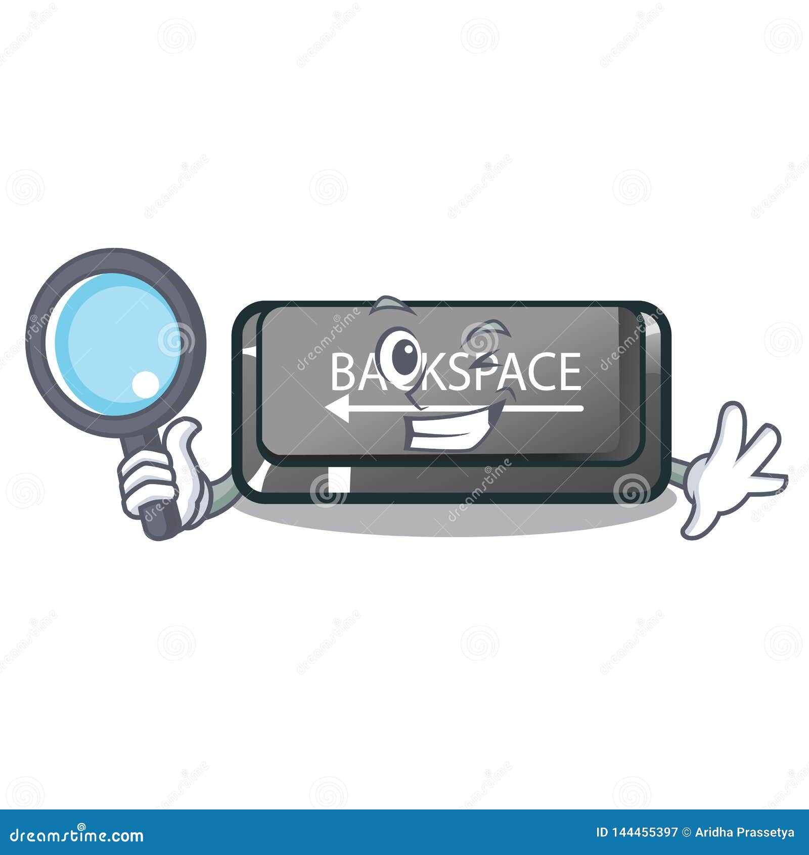 Detective Button Backspace in the Shape Cartoon Stock Vector ...