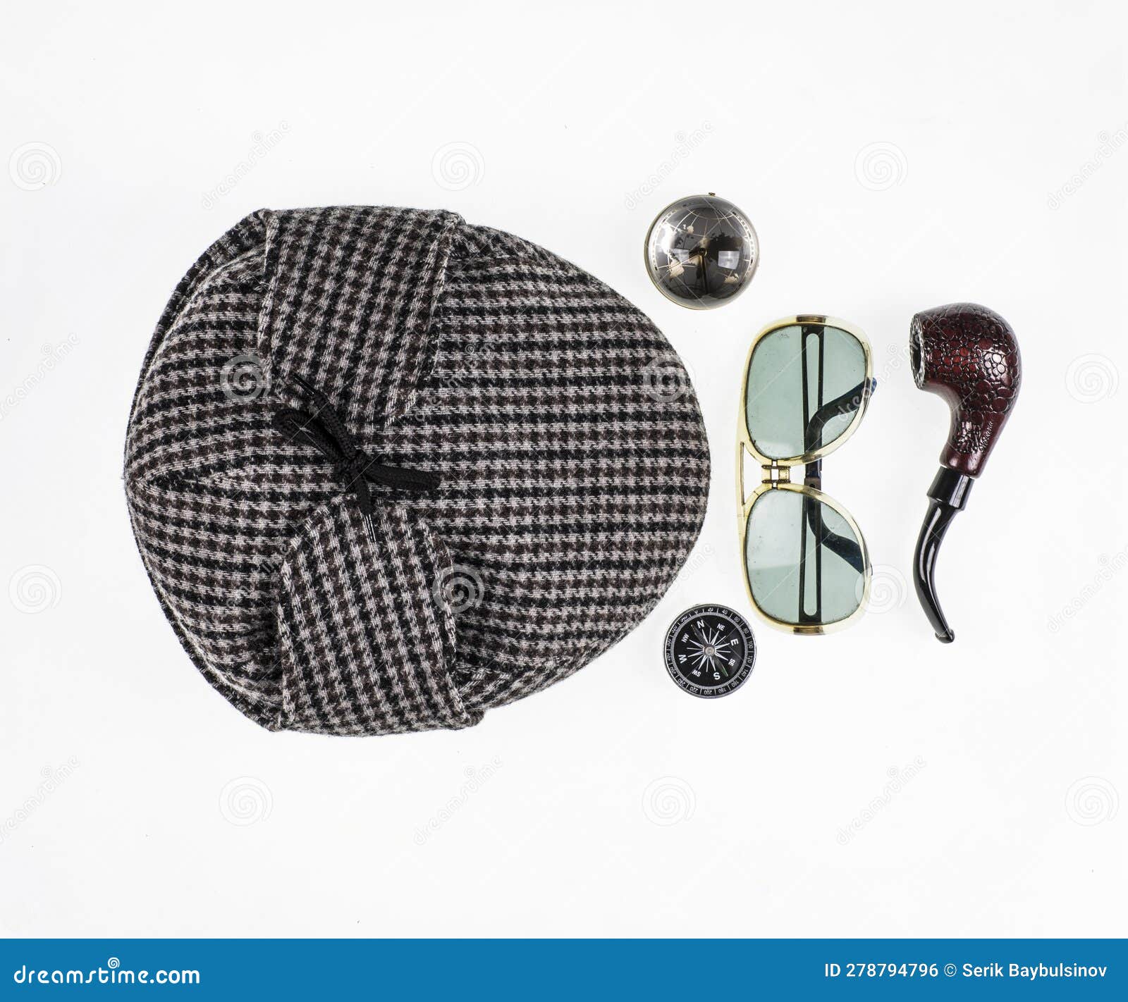 Detective Cap Isolated on White Stock Photo - Image of crime, table ...