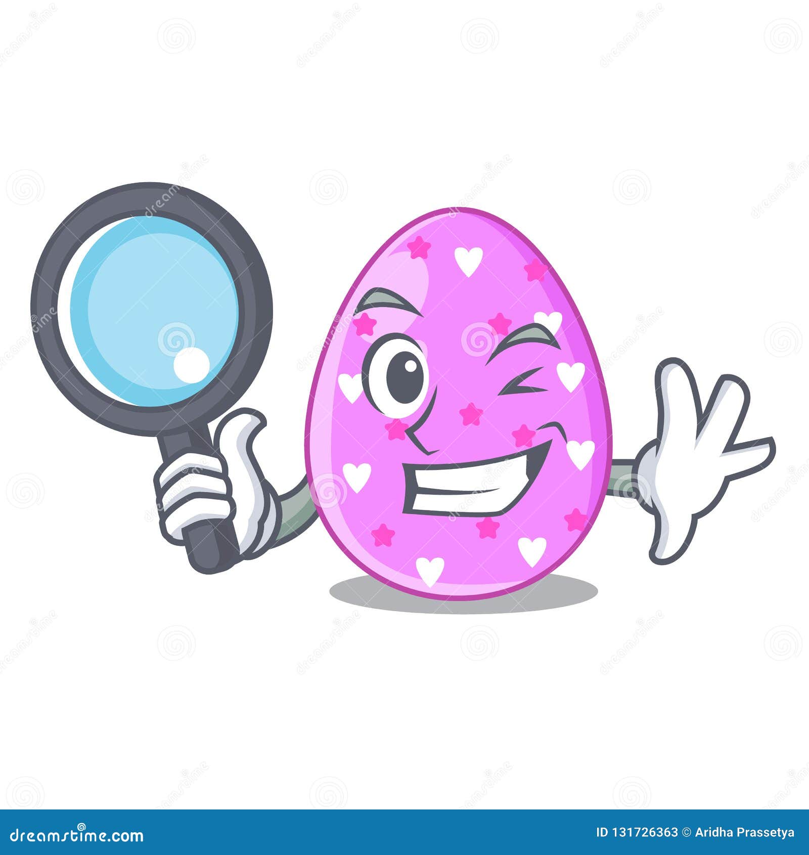 Detective Cartoon Shape Easter Color on Eggs Stock Vector ...