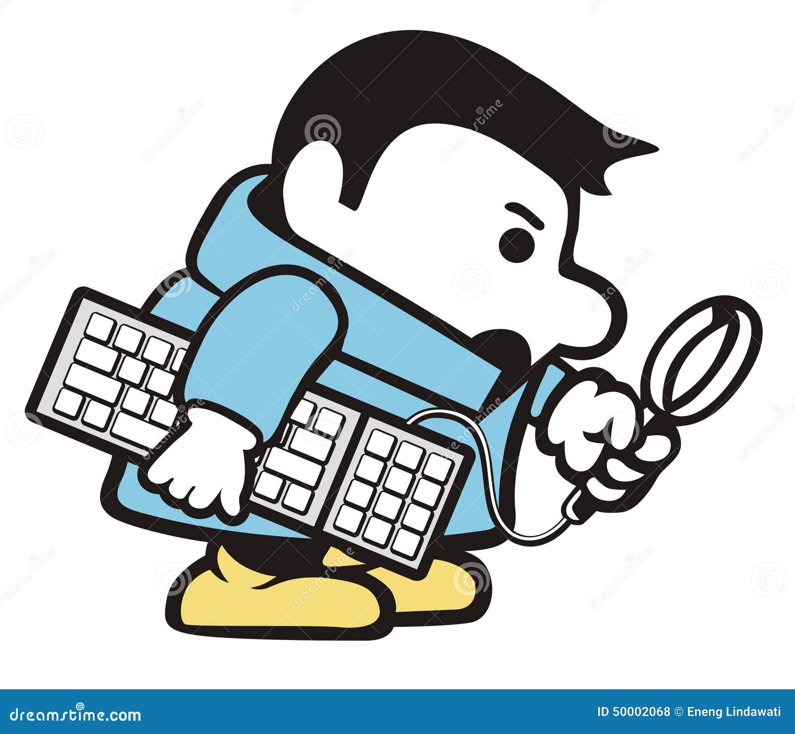 Detective Computer Cartoon Stock Illustration - Image: 50002068