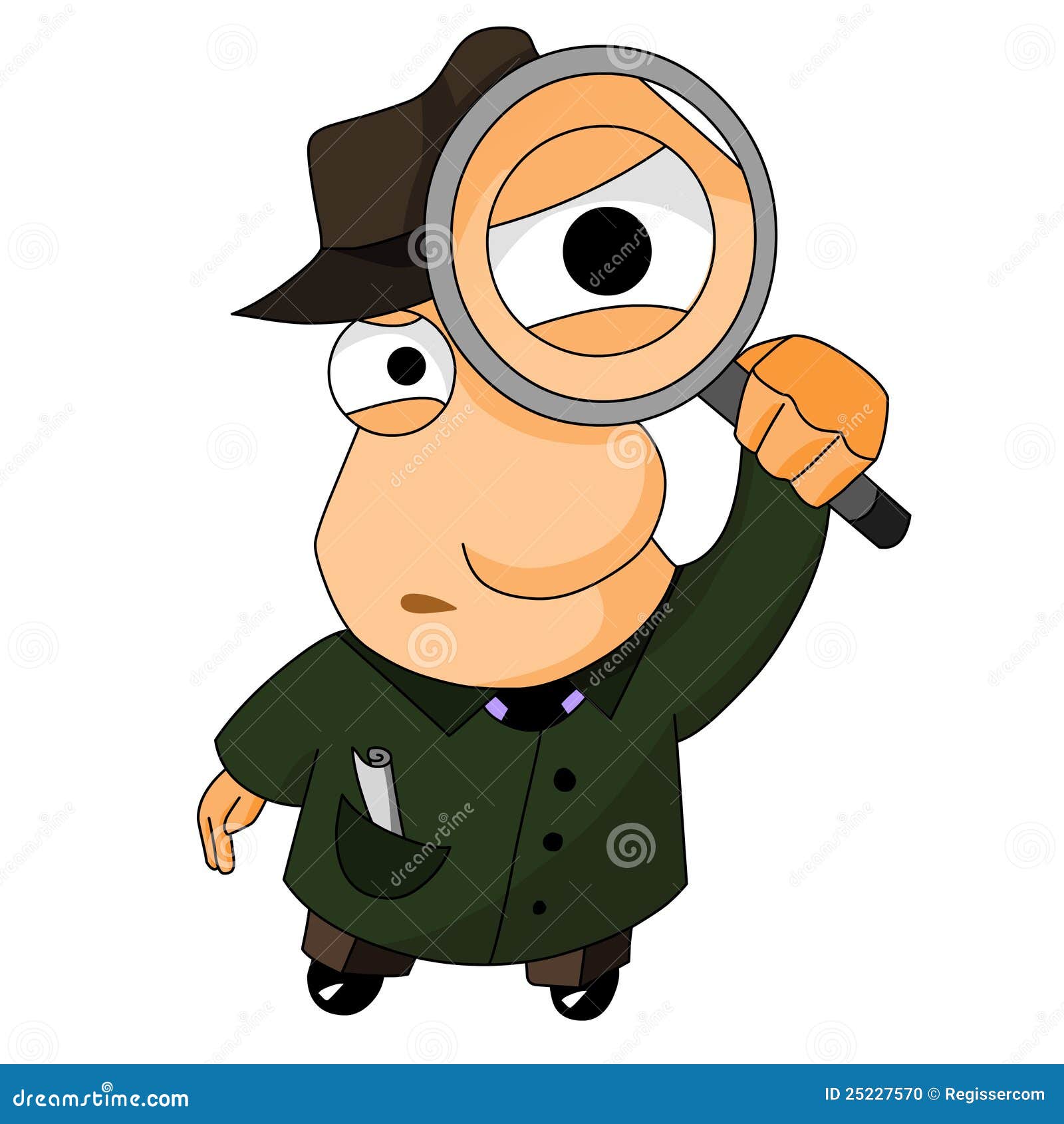 Detective con la lupa stock de ilustración. Ilustración de sitio - 25227570