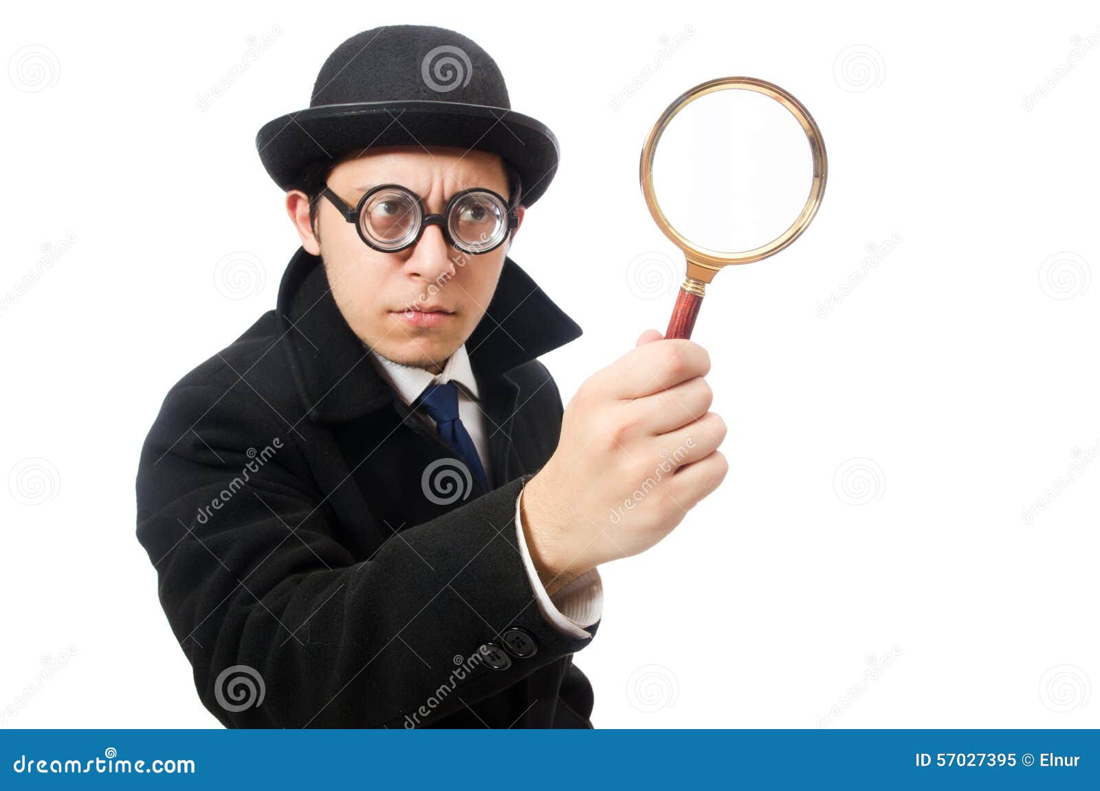 Detective Con La Lupa Aislada En Imagen de archivo - Imagen de ropas ...