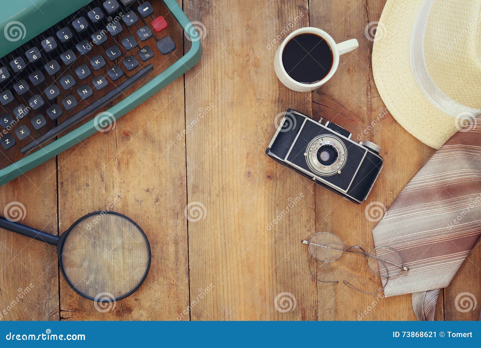 Detective Concept Private Detective Tools Wooden Table Stock Photos ...