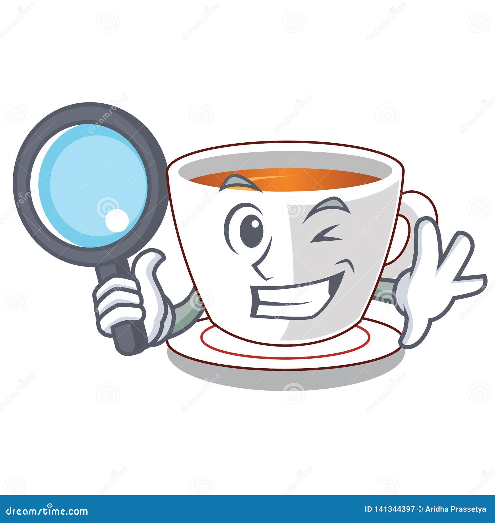 Detective Cup Mint Tea the Shape Mascot Stock Vector - Illustration of ...