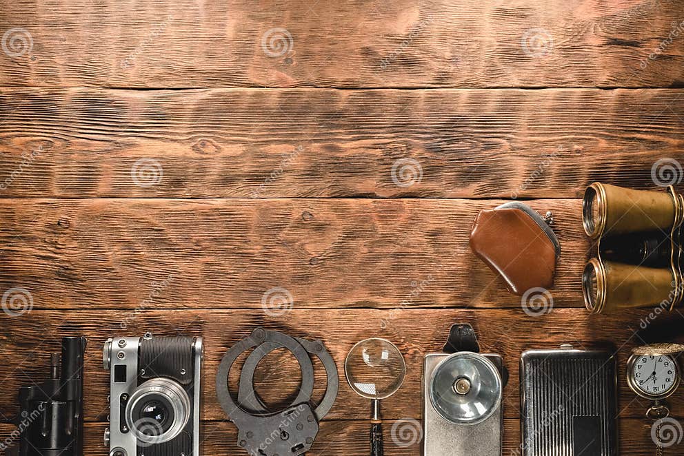 Detective desk stock image. Image of agency, template - 198677657