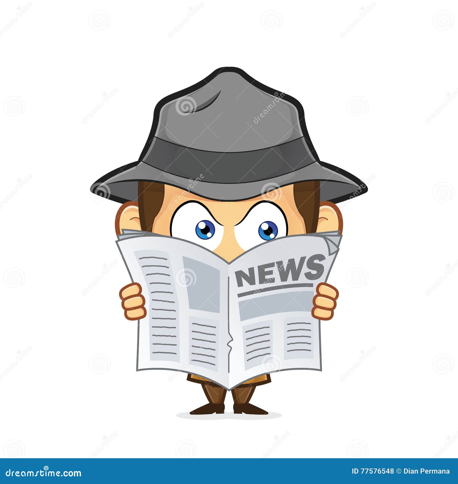 Detective Die Door Krant Spioneren Vector Illustratie - Illustration of ...