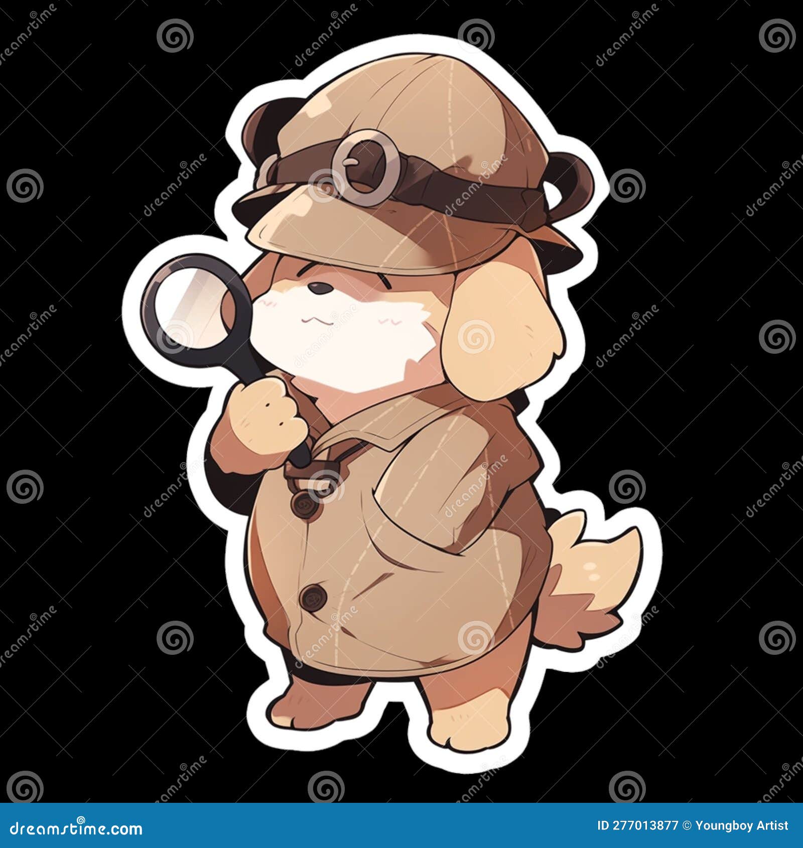 A Detective Dog Who Solves Crimes, AI Generated, Sticker Ver.21 Stock ...